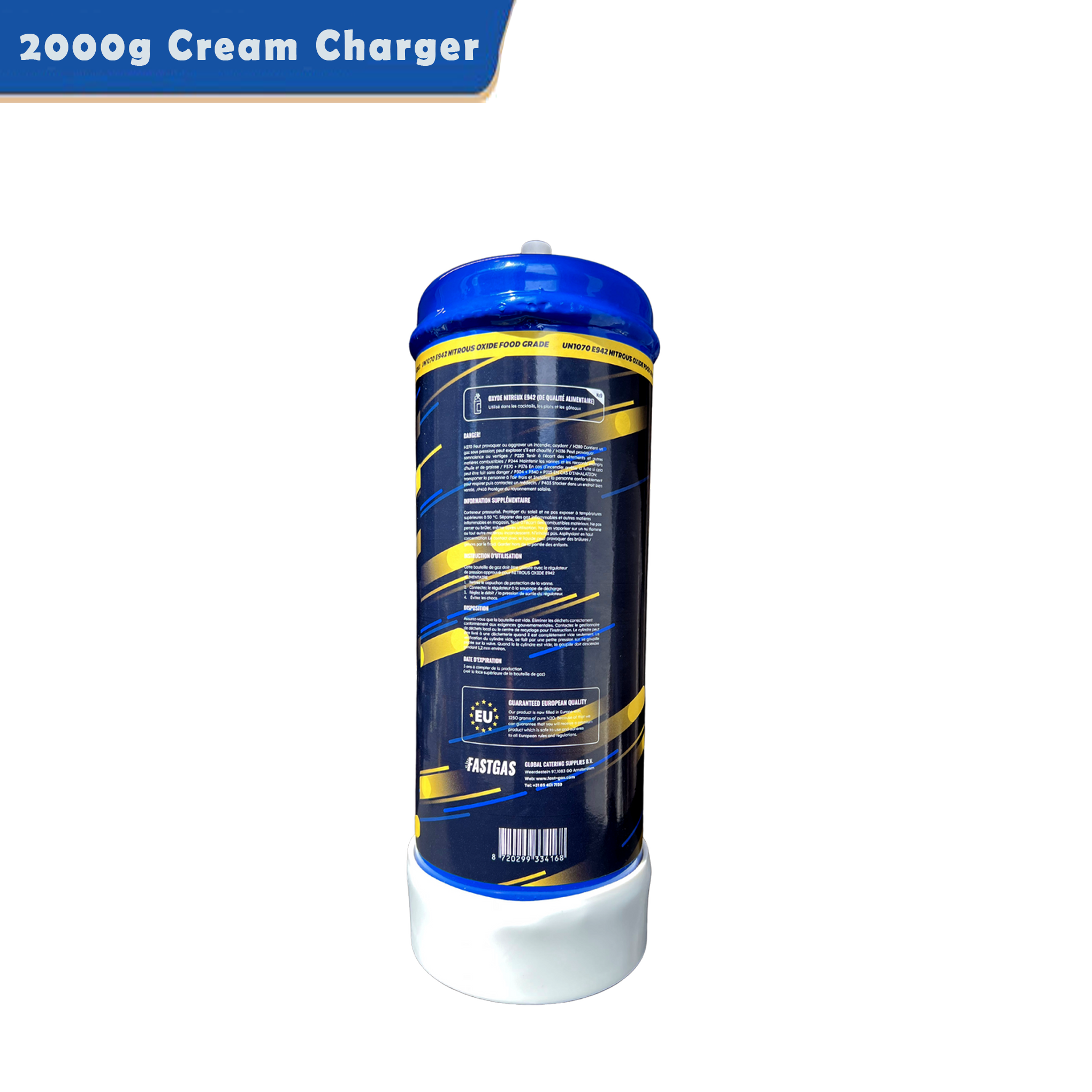 FastGas 3.3L N2O Cylinder 2000g Cream Charger Tank Wholesale - Free OEM ...